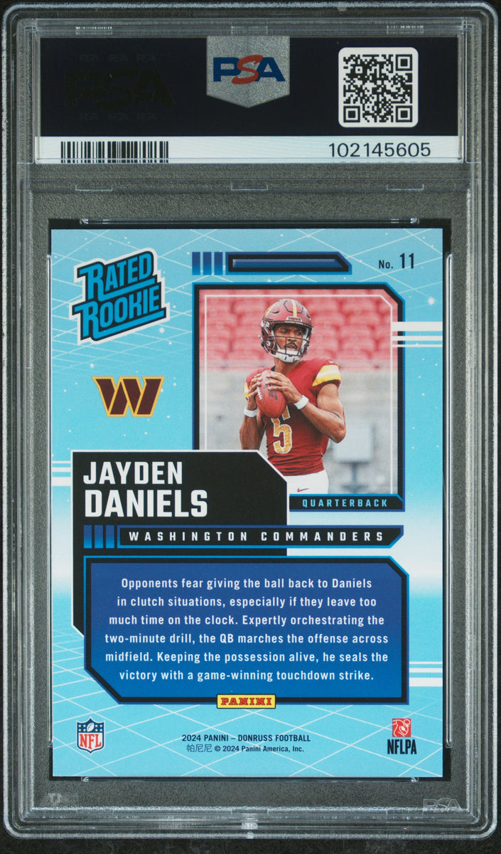 Jayden Daniels - 2024 Panini Donruss Rated Rookies Retro PSA 10 ...